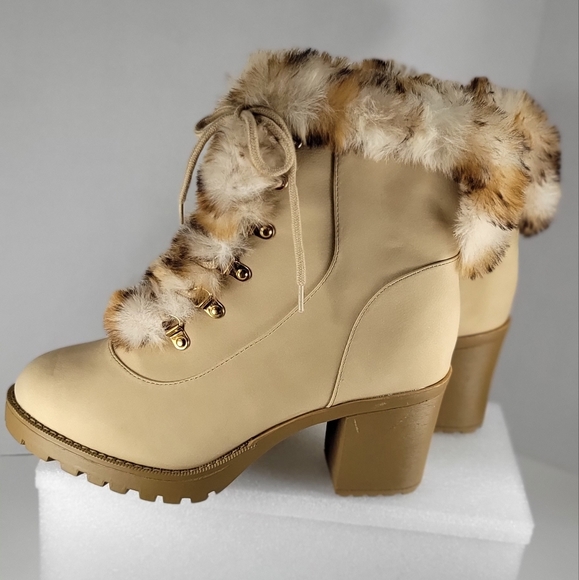 Cato | Shoes | Animal Print Fur Chunky Bootie W | Poshmark
